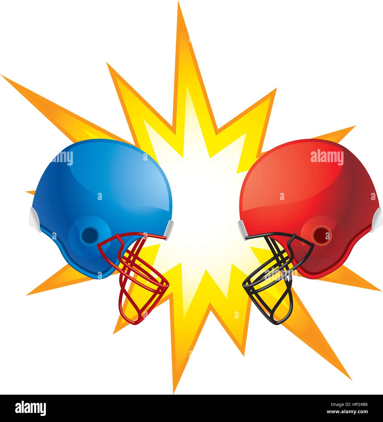 Two rival football helmets clashing together Stock Vector Image & Art ...