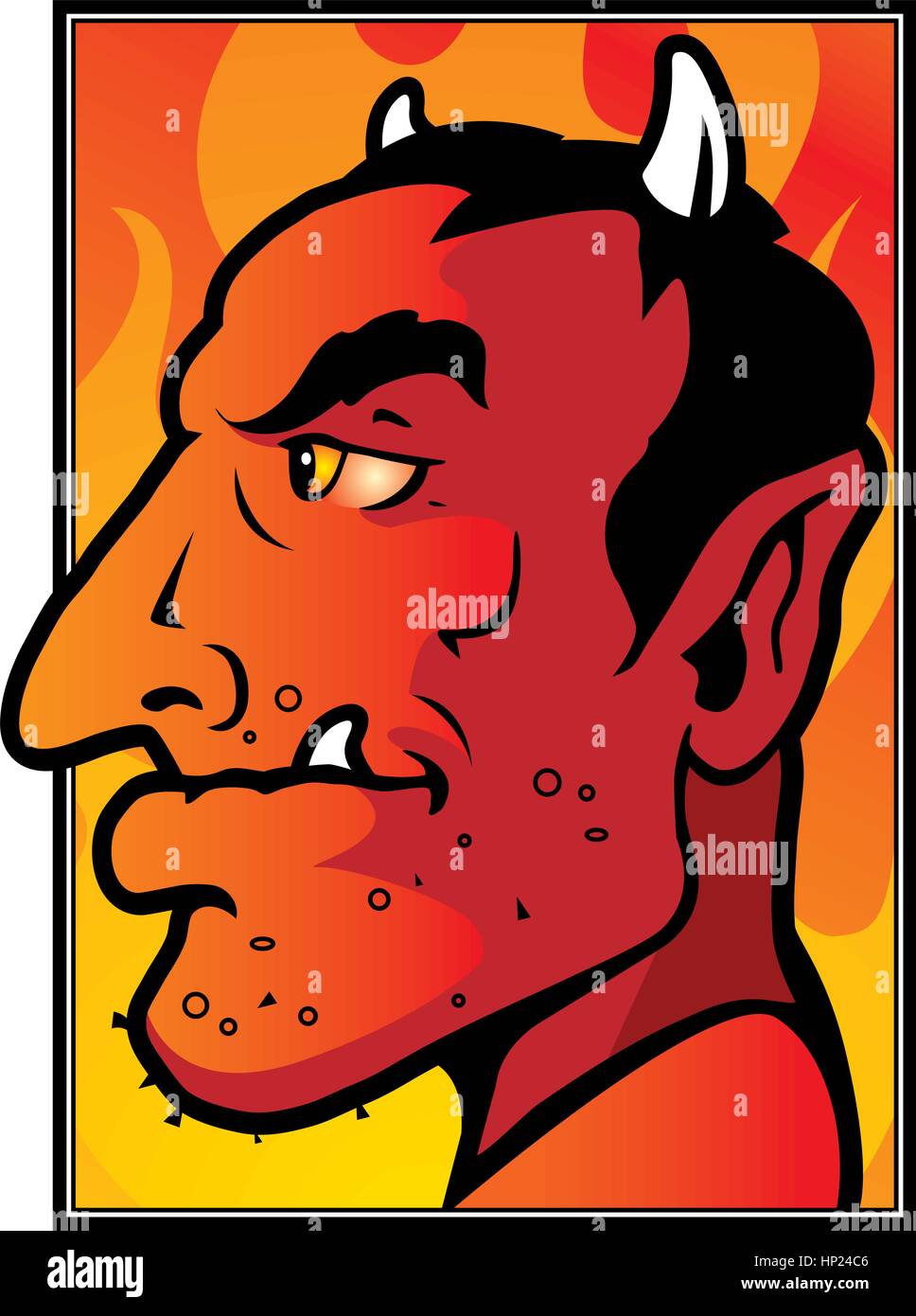 A cartoon red devil with horns Stock Vector Image & Art - Alamy