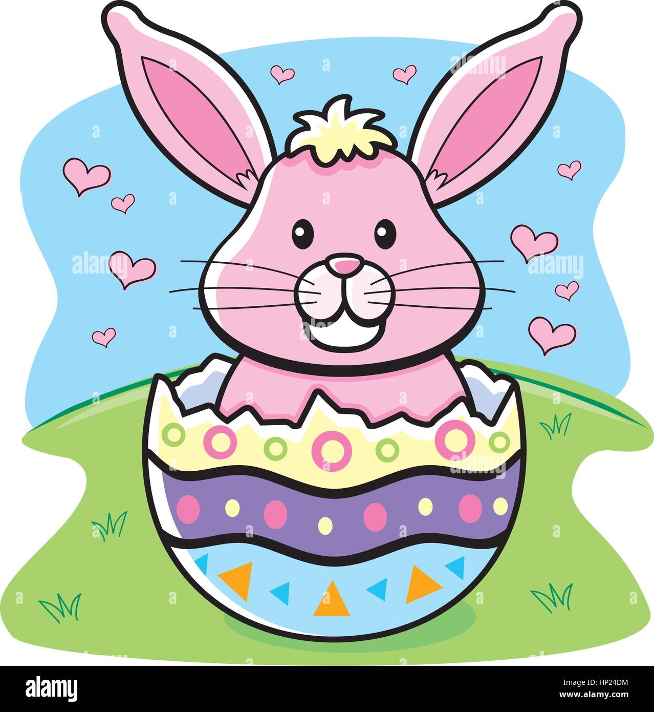 A cartoon Easter bunny in a decorated egg Stock Vector Image & Art - Alamy