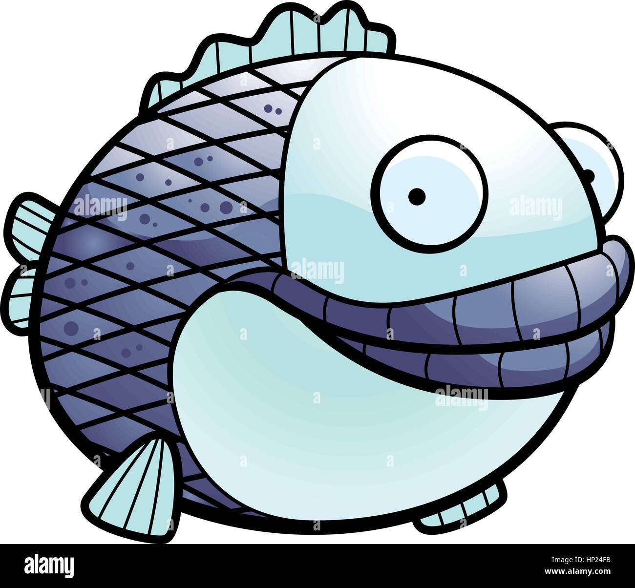 A happy cartoon fat fish floating and smiling Stock Vector Image & Art ...