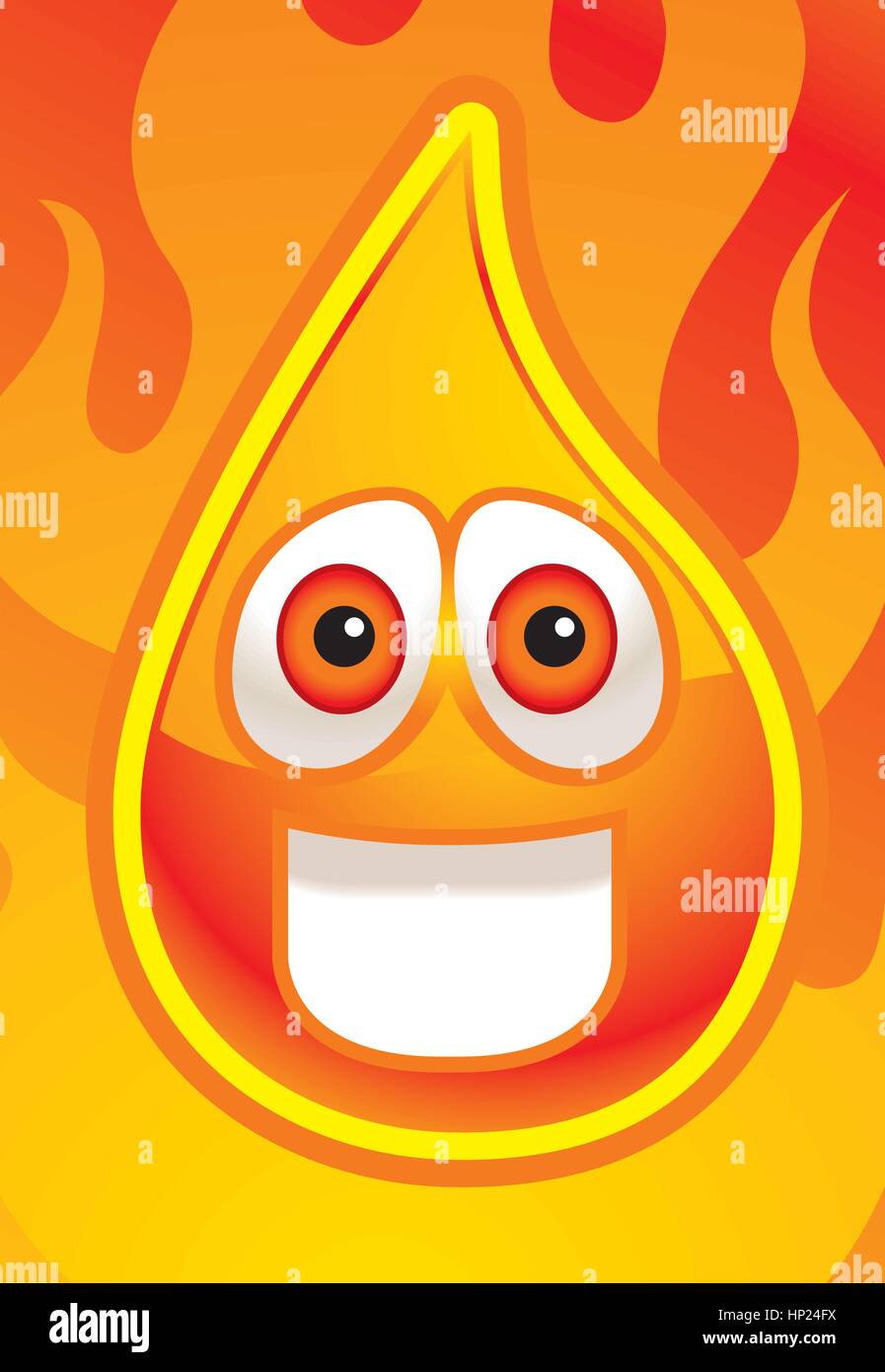 Cartoon red flame smiling happy hi-res stock photography and images - Alamy