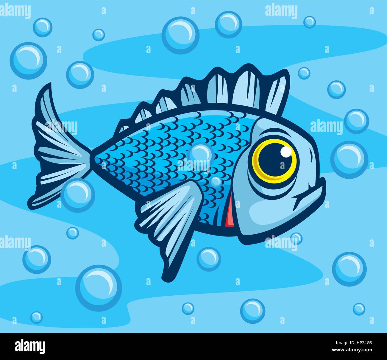 A single cartoon fish swimming underwater Stock Vector Image & Art - Alamy