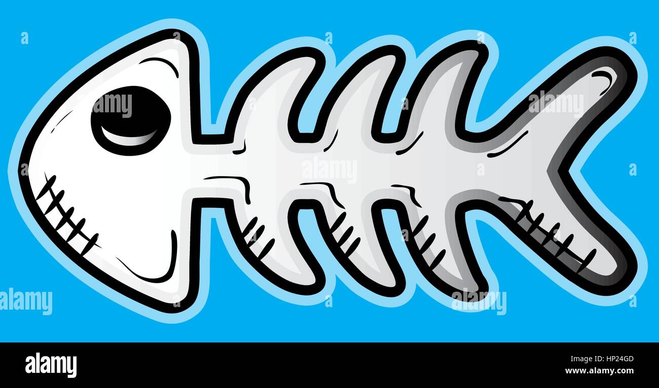A cartoon fish bone illustration Stock Vector Image & Art - Alamy