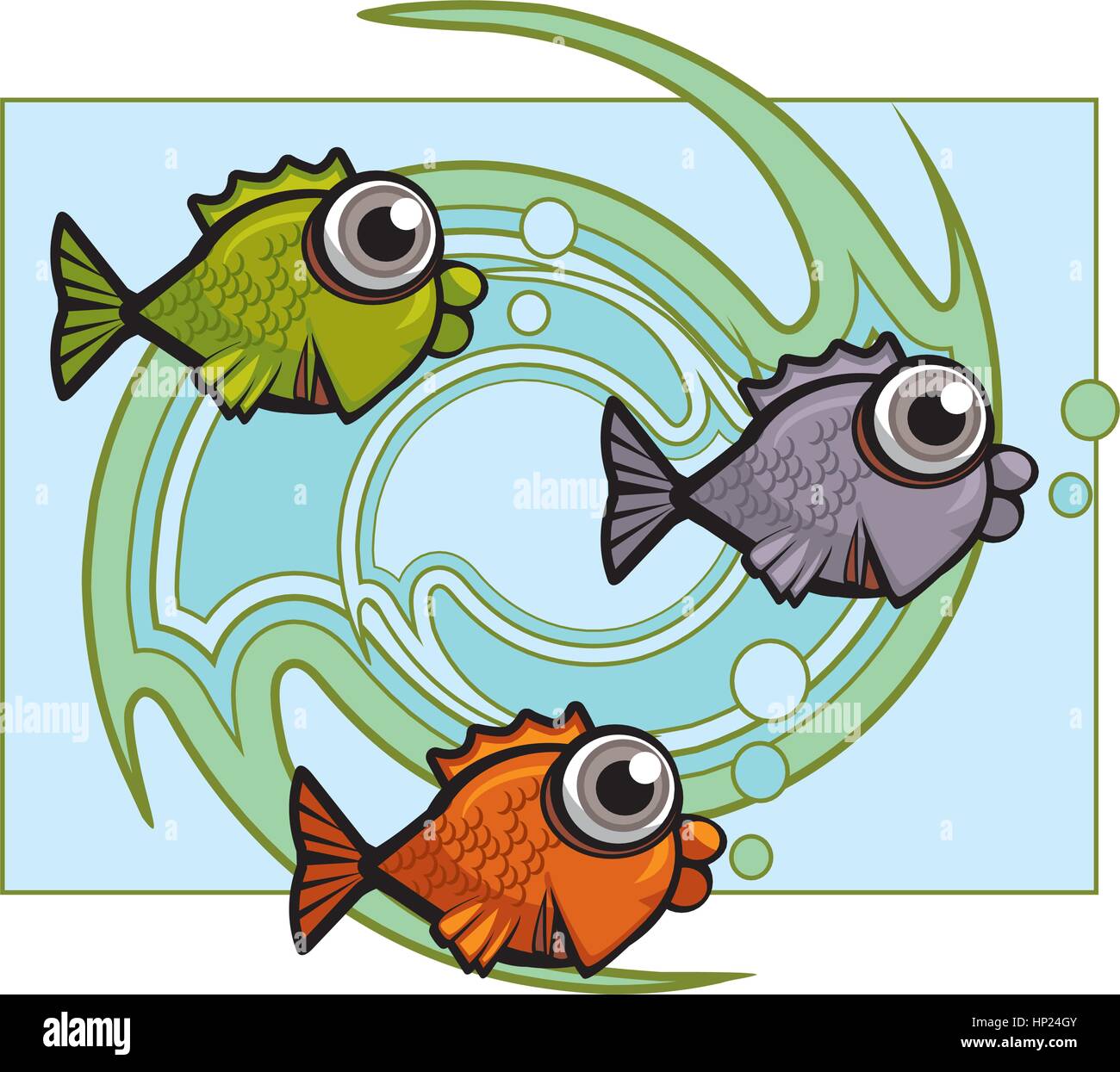 A group of cartoon fish swimming underwater Stock Vector Image & Art ...