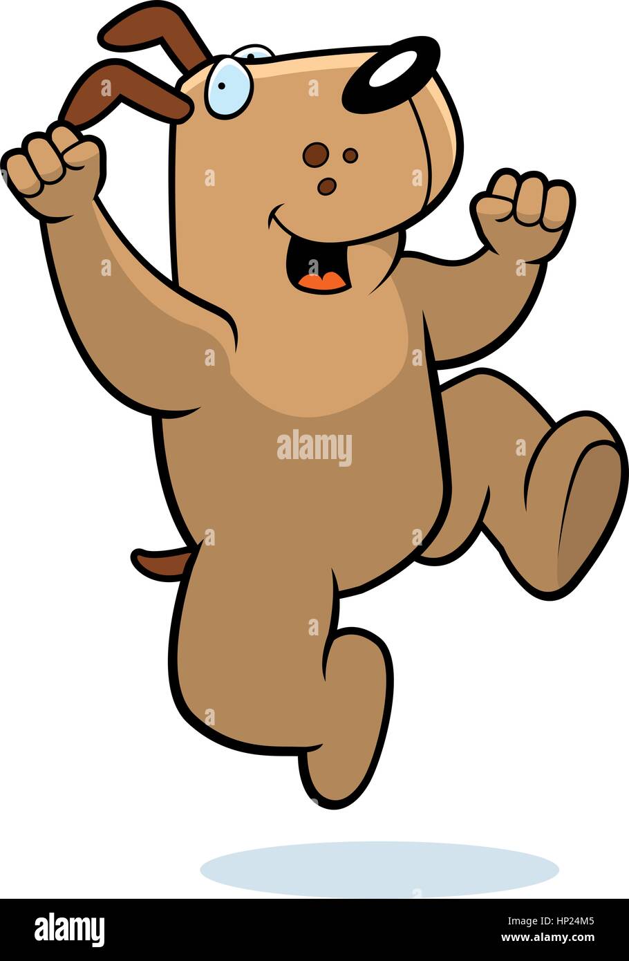 A happy cartoon dog jumping and smiling Stock Vector Image & Art - Alamy