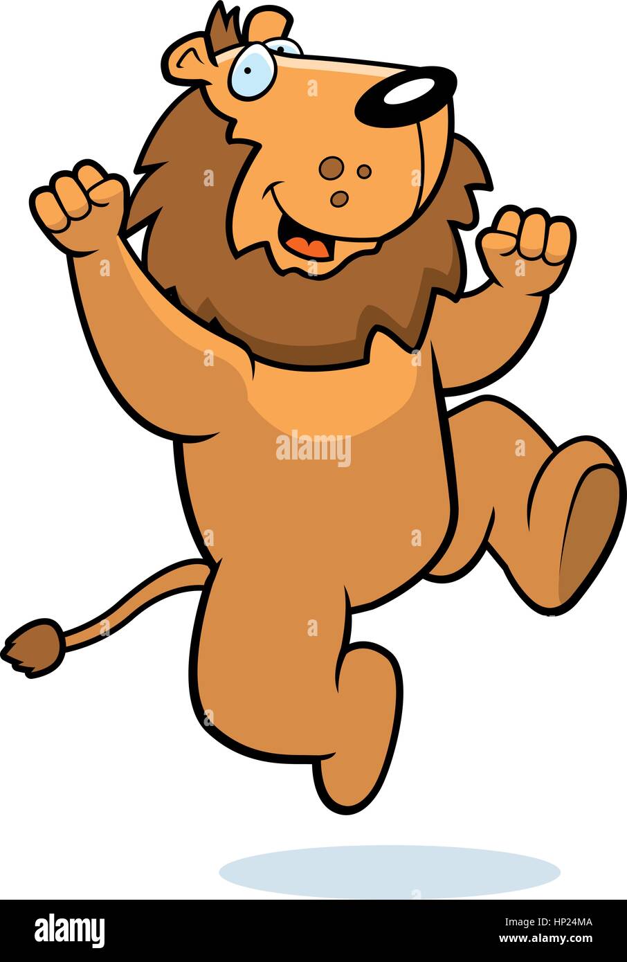 A happy cartoon lion jumping and smiling Stock Vector Image & Art - Alamy