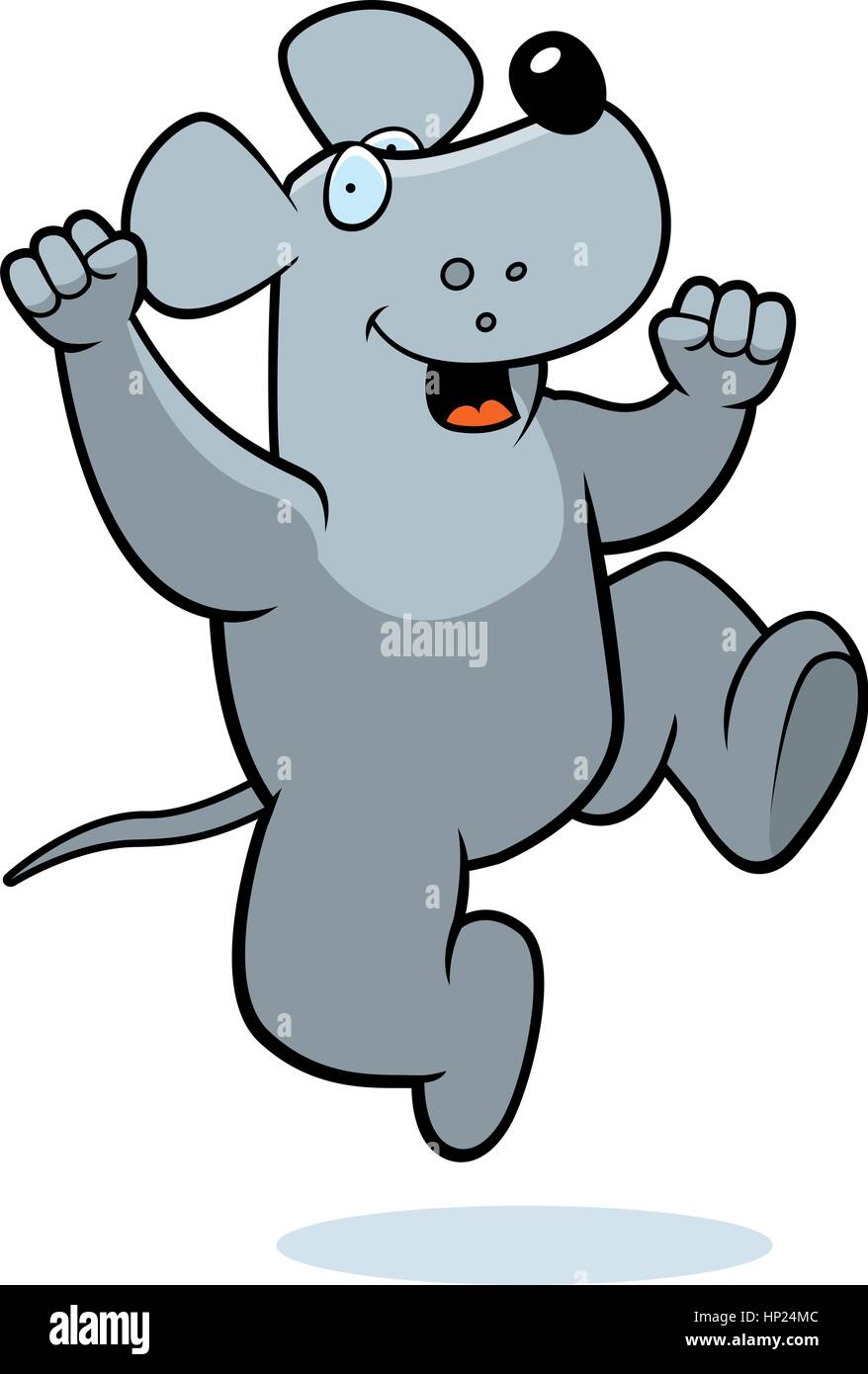 A happy cartoon rat jumping and smiling Stock Vector Image & Art - Alamy