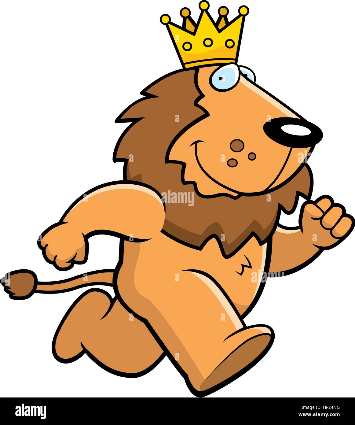 A happy cartoon king lion running and smiling Stock Vector Image & Art ...