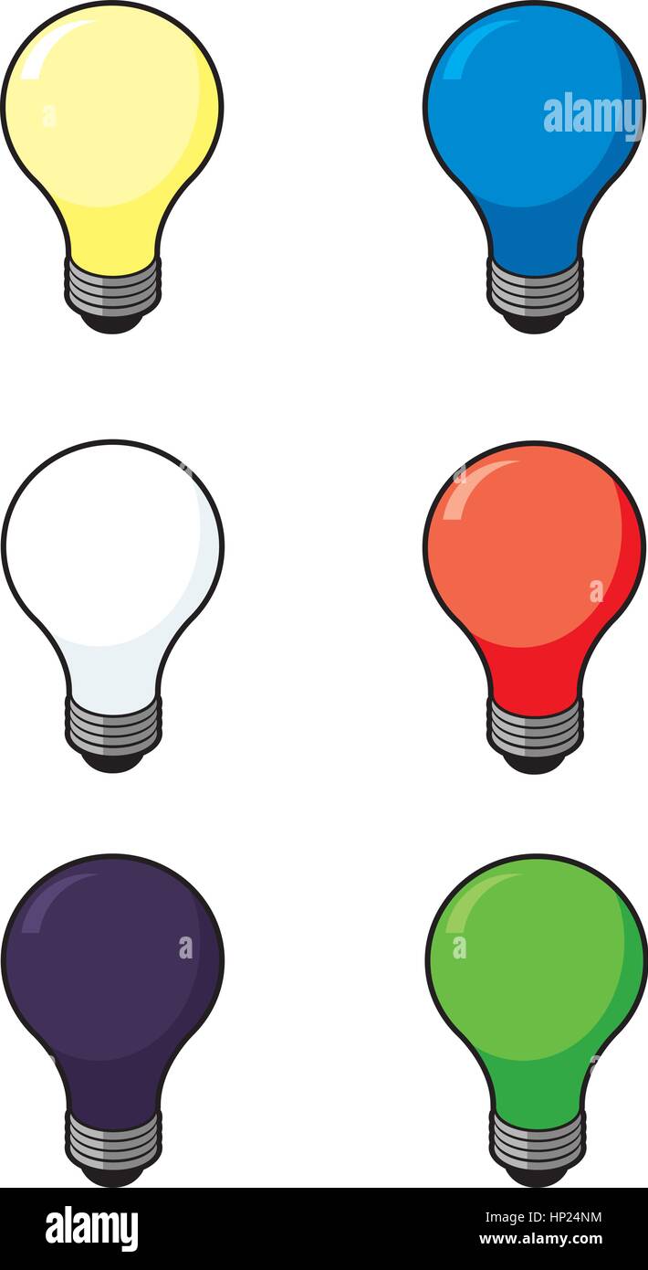 A variety of different colored light bulbs Stock Vector Image & Art - Alamy