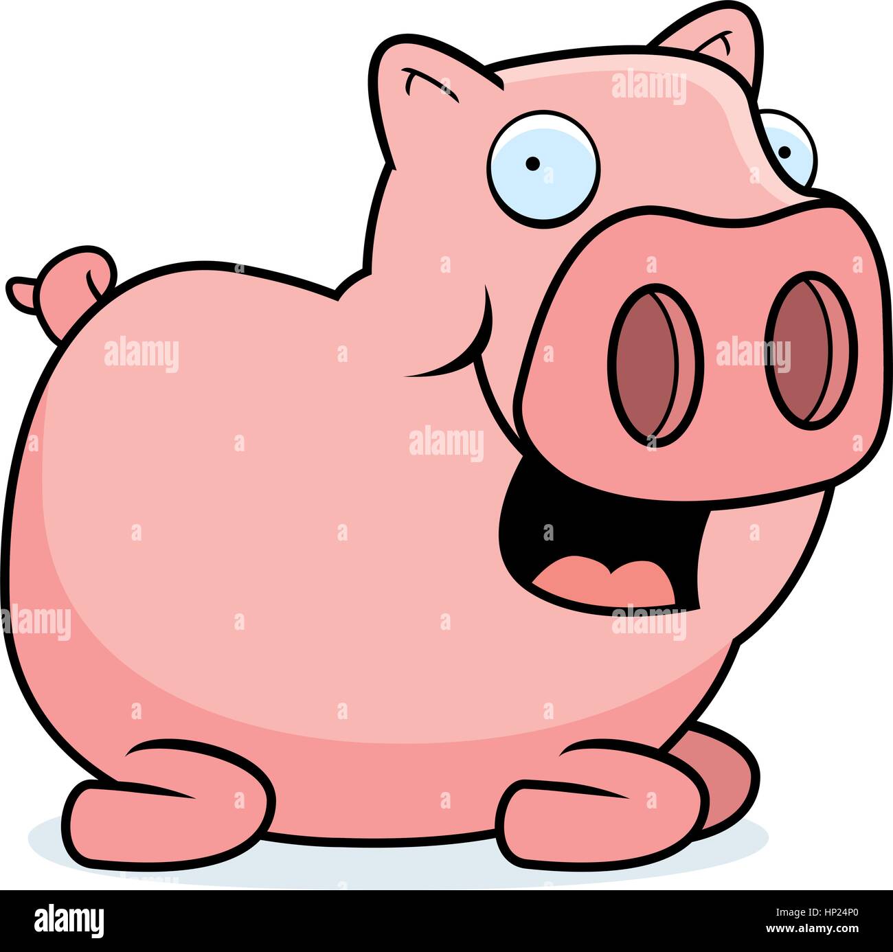 Cartoon illustration little pig sitting hi-res stock photography and ...
