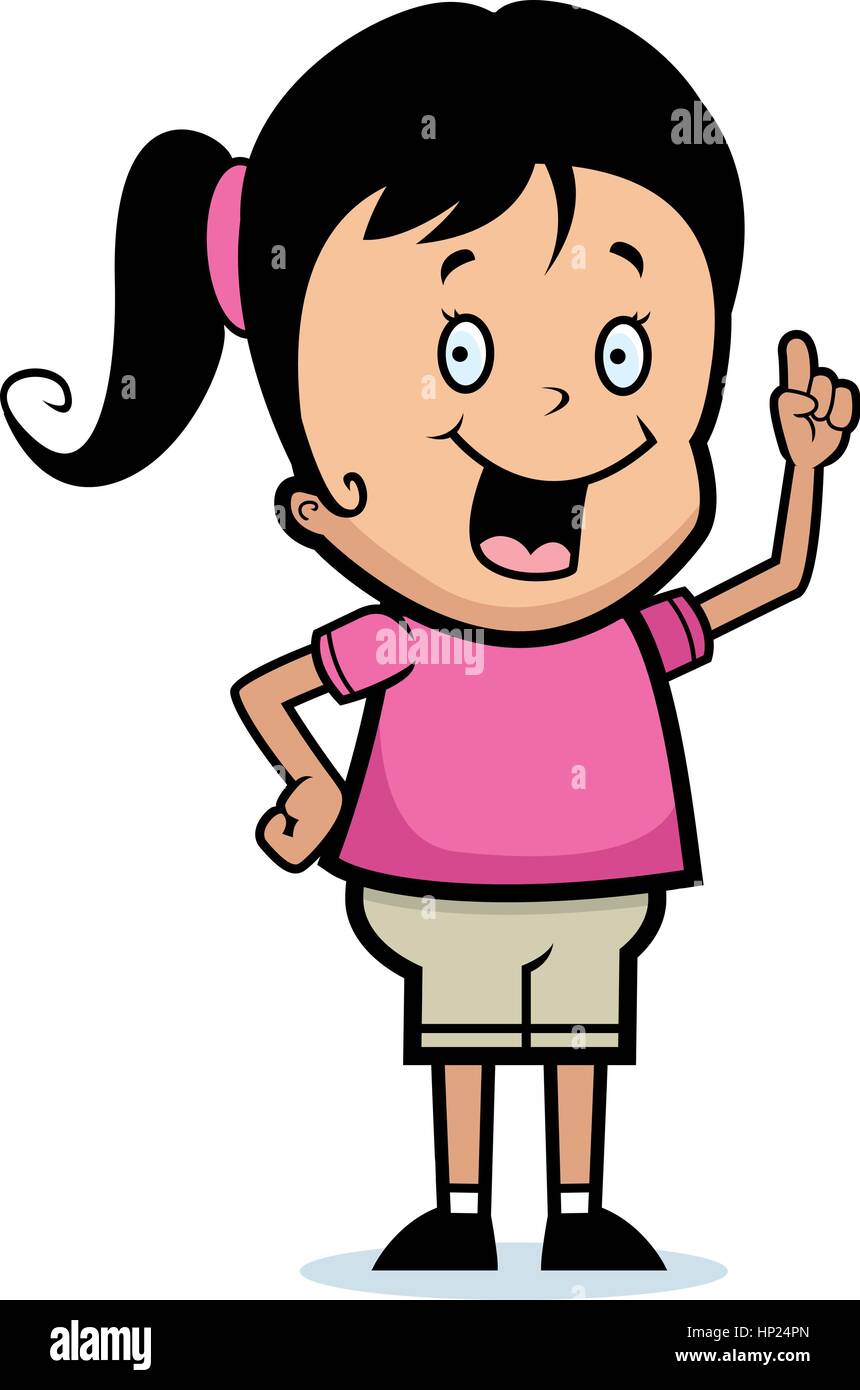 A happy cartoon girl with an idea Stock Vector Image & Art - Alamy