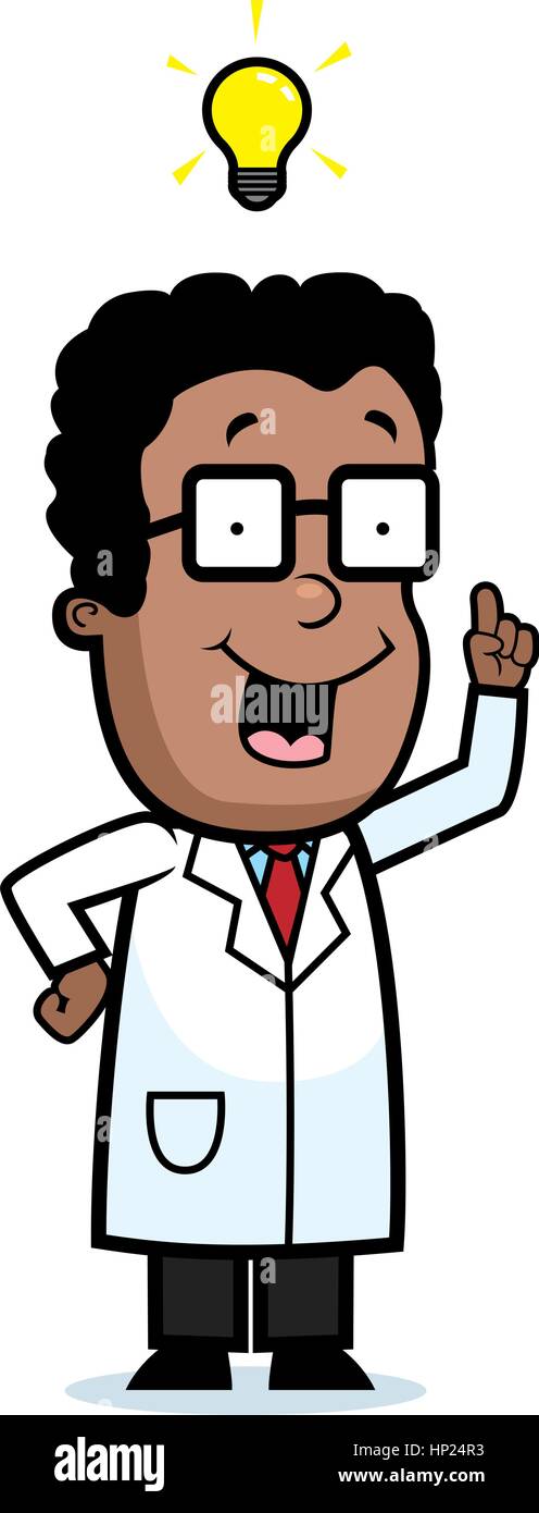 Cartoon illustration little scientist smiling hi-res stock photography ...