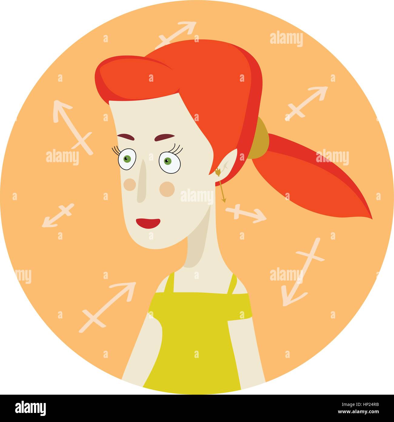 Woman cartoon portrait representing Saggitarius Zodiac Sign Stock ... Woman cartoon portrait representing Saggitarius Zodiac Sign Stock ...