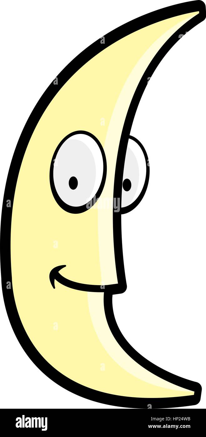 A cartoon yellow moon happy and smiling Stock Vector Image & Art - Alamy