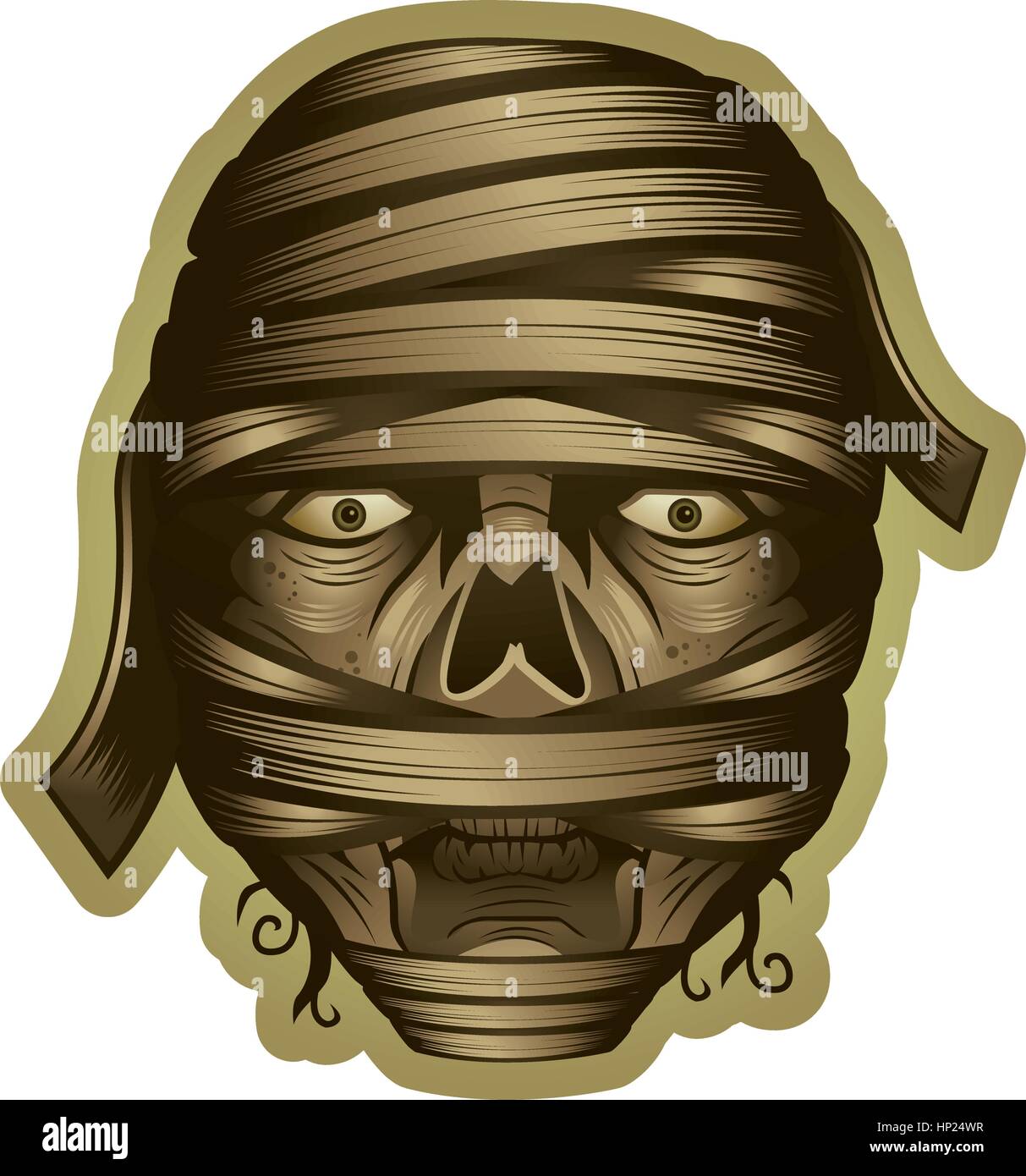 An illustration of a mummy's face and head Stock Vector Image & Art - Alamy