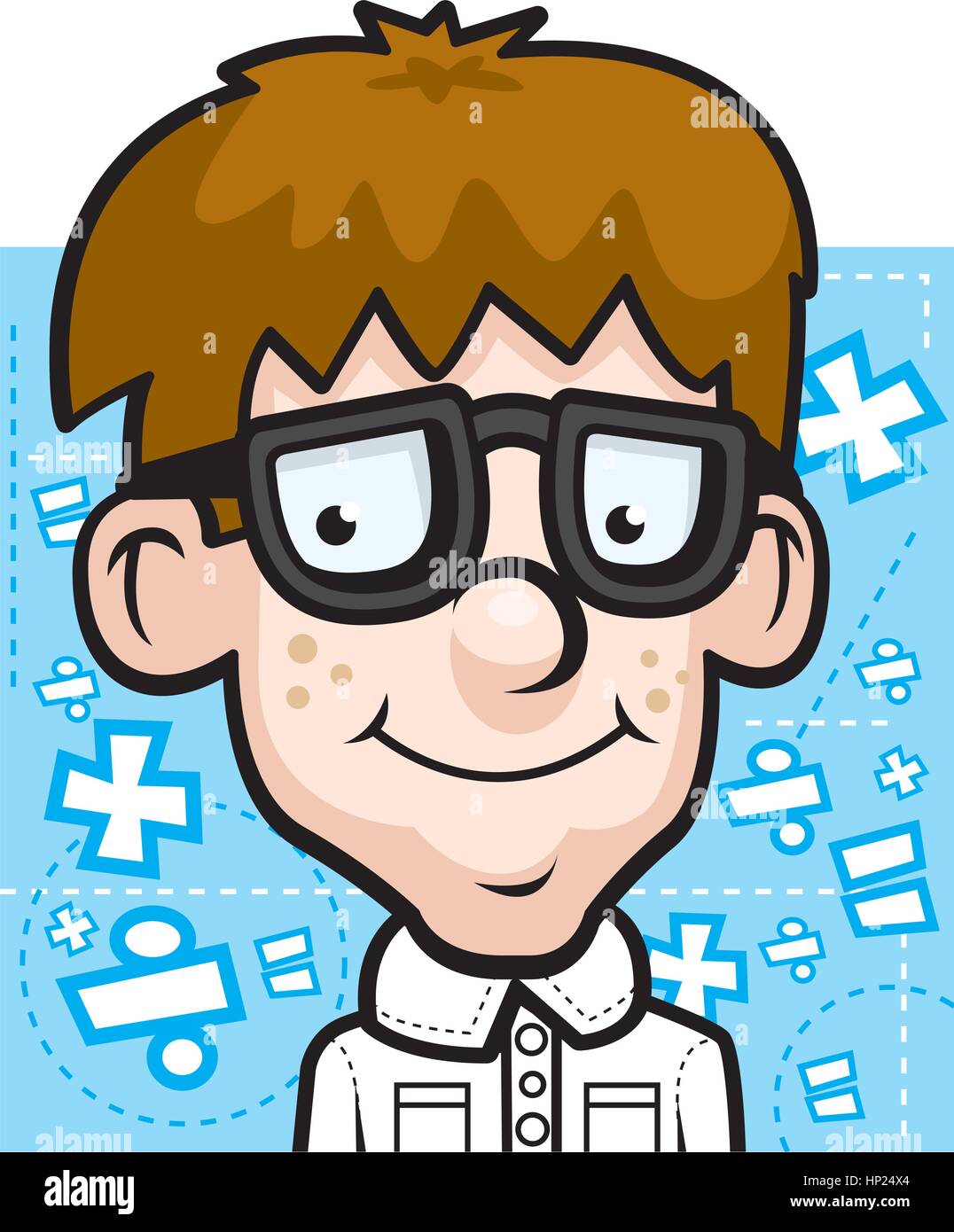 A cartoon math nerd happy and smiling Stock Vector Image & Art - Alamy