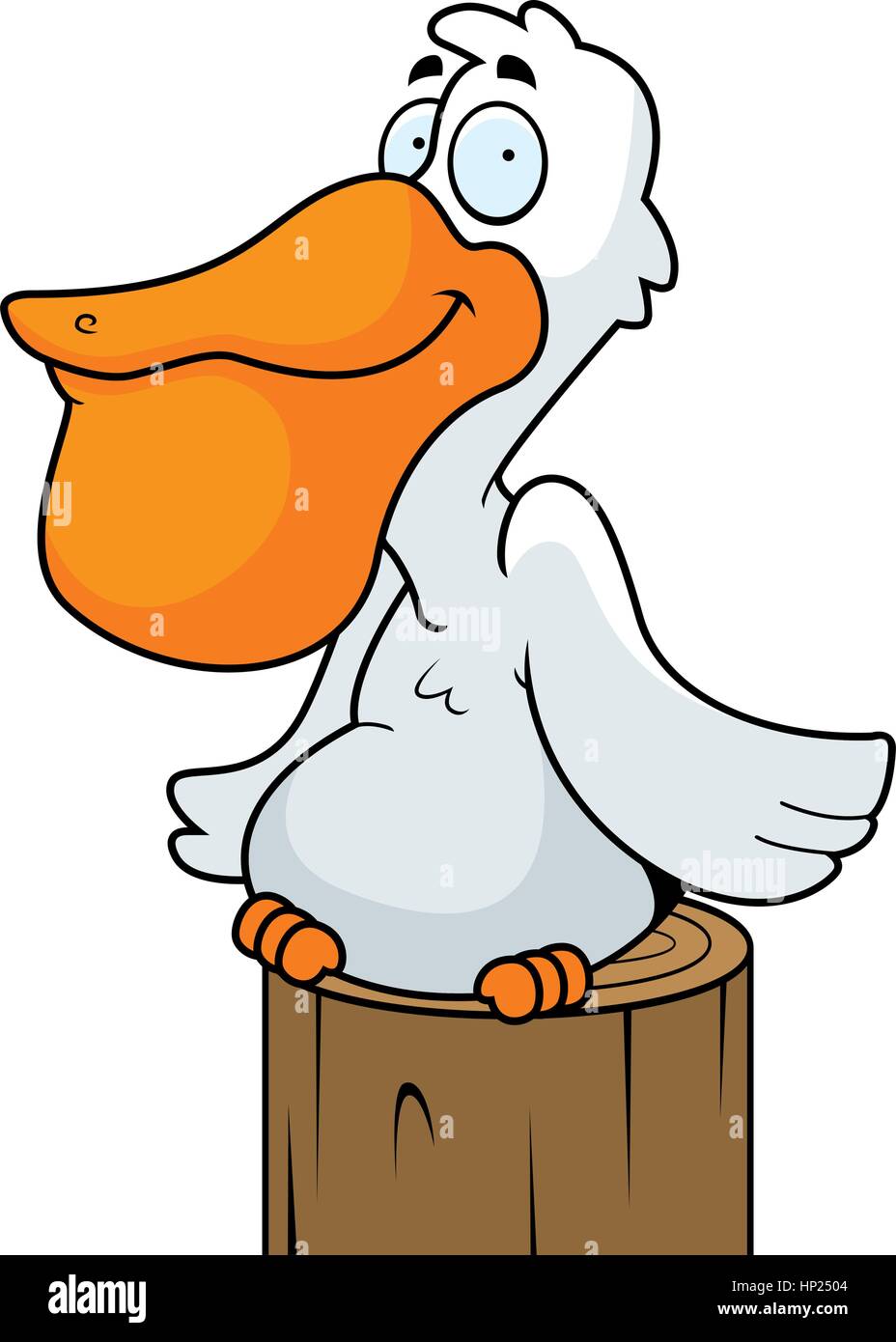A happy cartoon pelican perched and smiling Stock Vector Image & Art ...