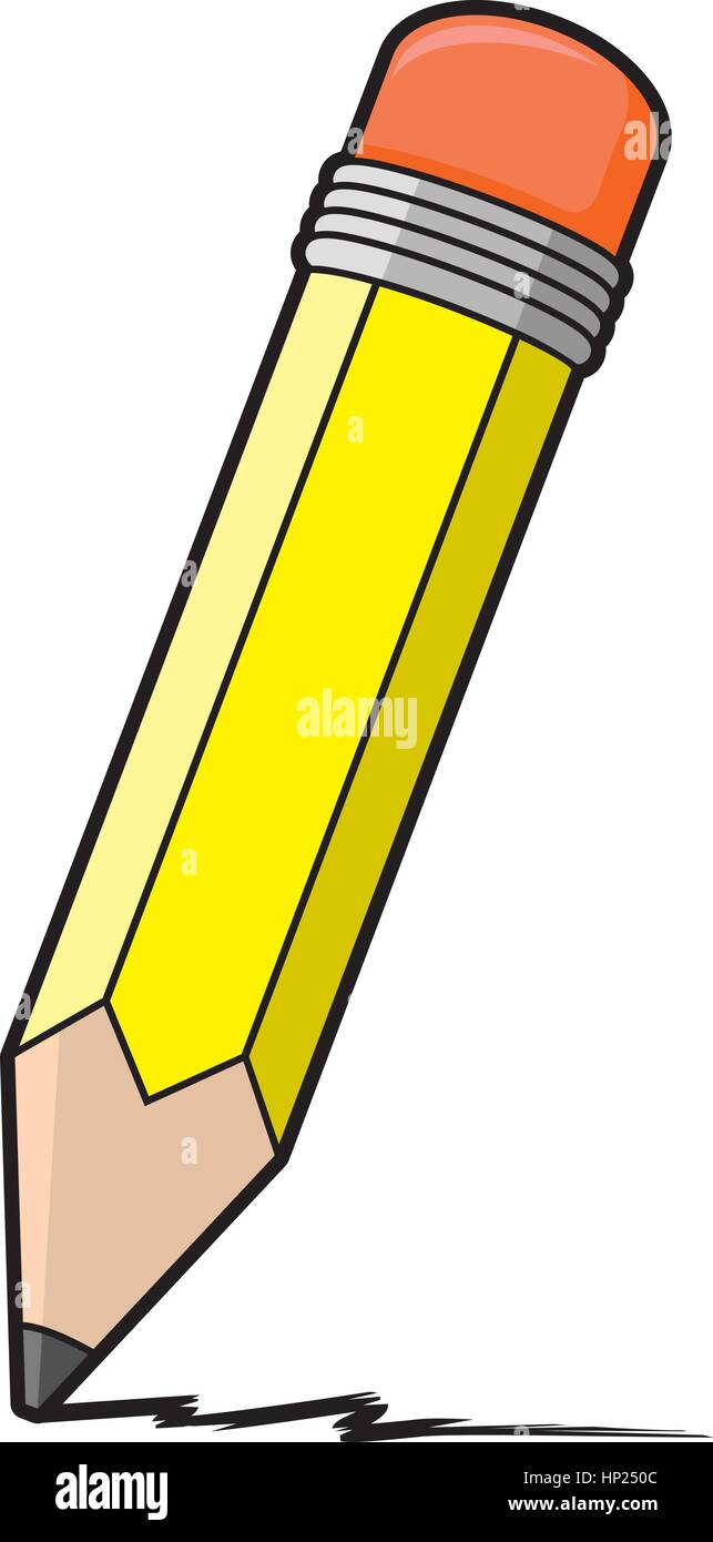 A cartoon illustration of a yellow pencil Stock Vector Image & Art - Alamy