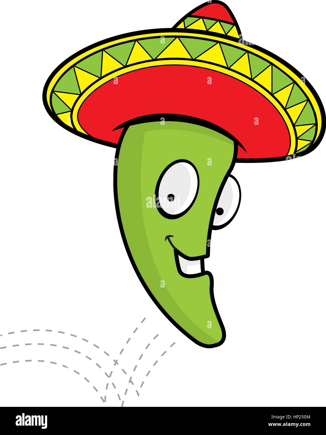 A cartoon smiling jalapeno with a sombrero Stock Vector Image & Art - Alamy