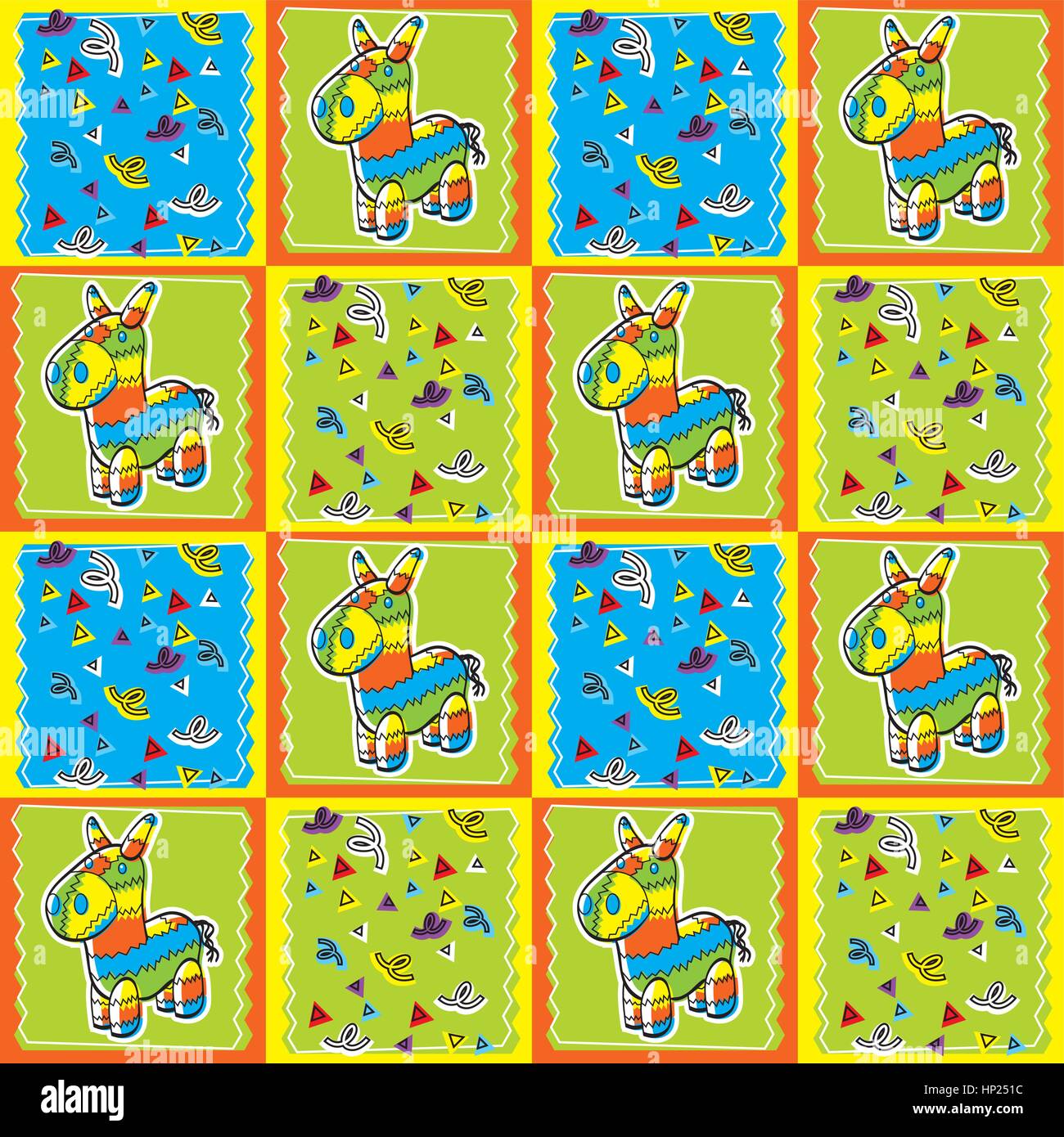 A seamless repeating cartoon pattern with a pinata Stock Vector Image ...