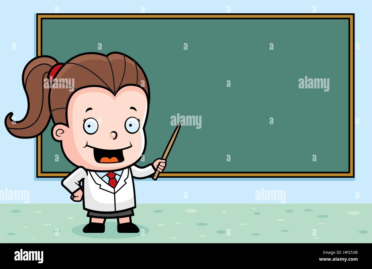A happy cartoon professor child at a chalkboard Stock Vector Image ...