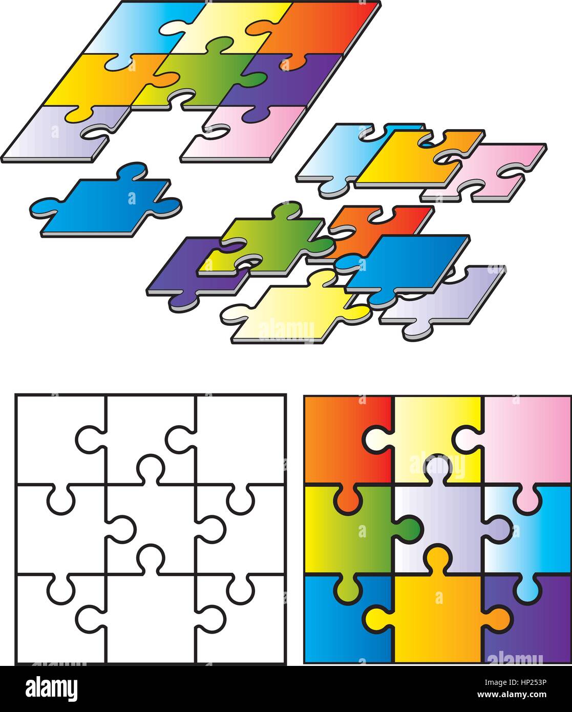 Jigsaw puzzle clip art cartoon hi-res stock photography and images - Alamy