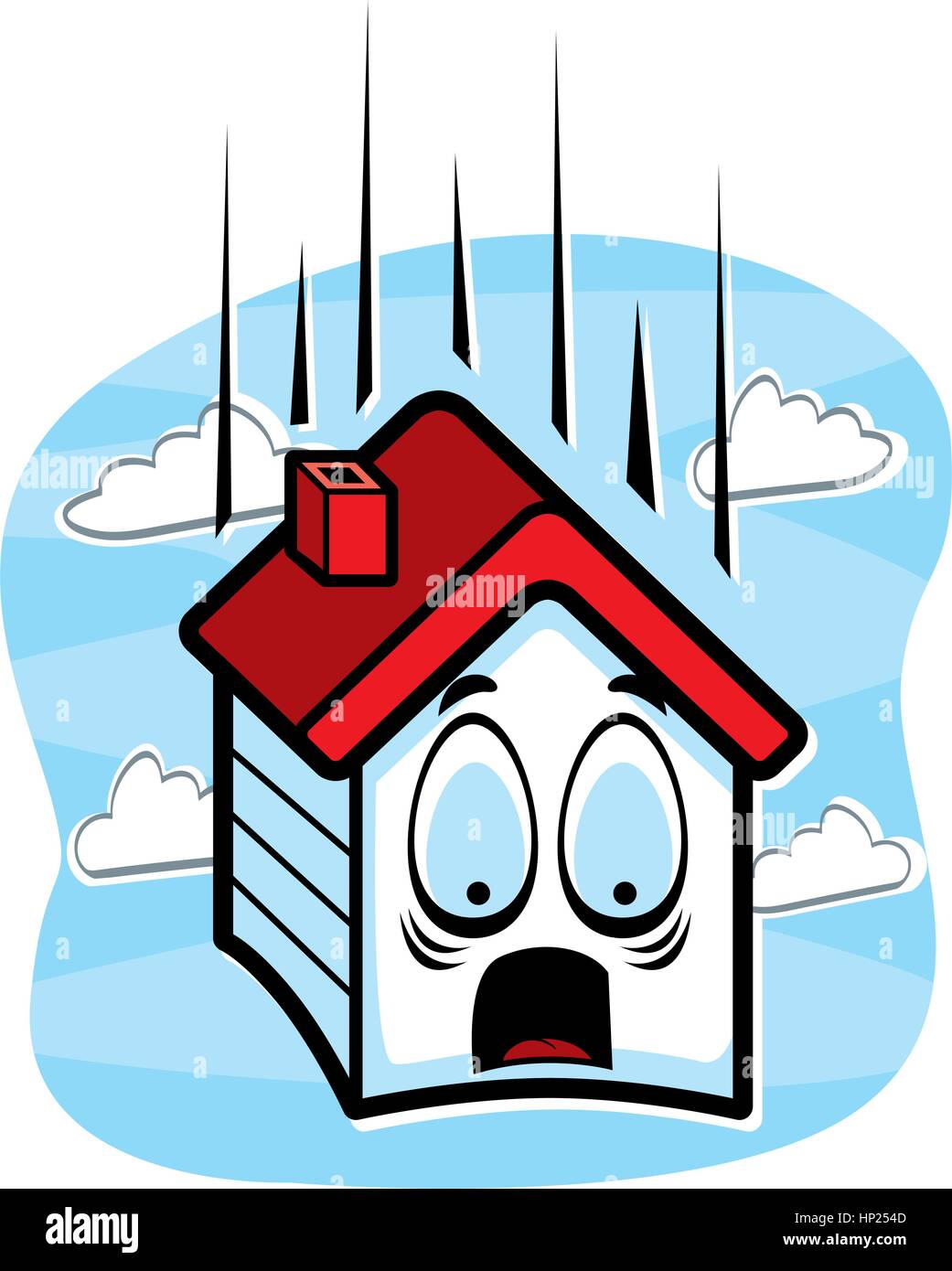 A cartoon house falling and scared Stock Vector Image & Art - Alamy
