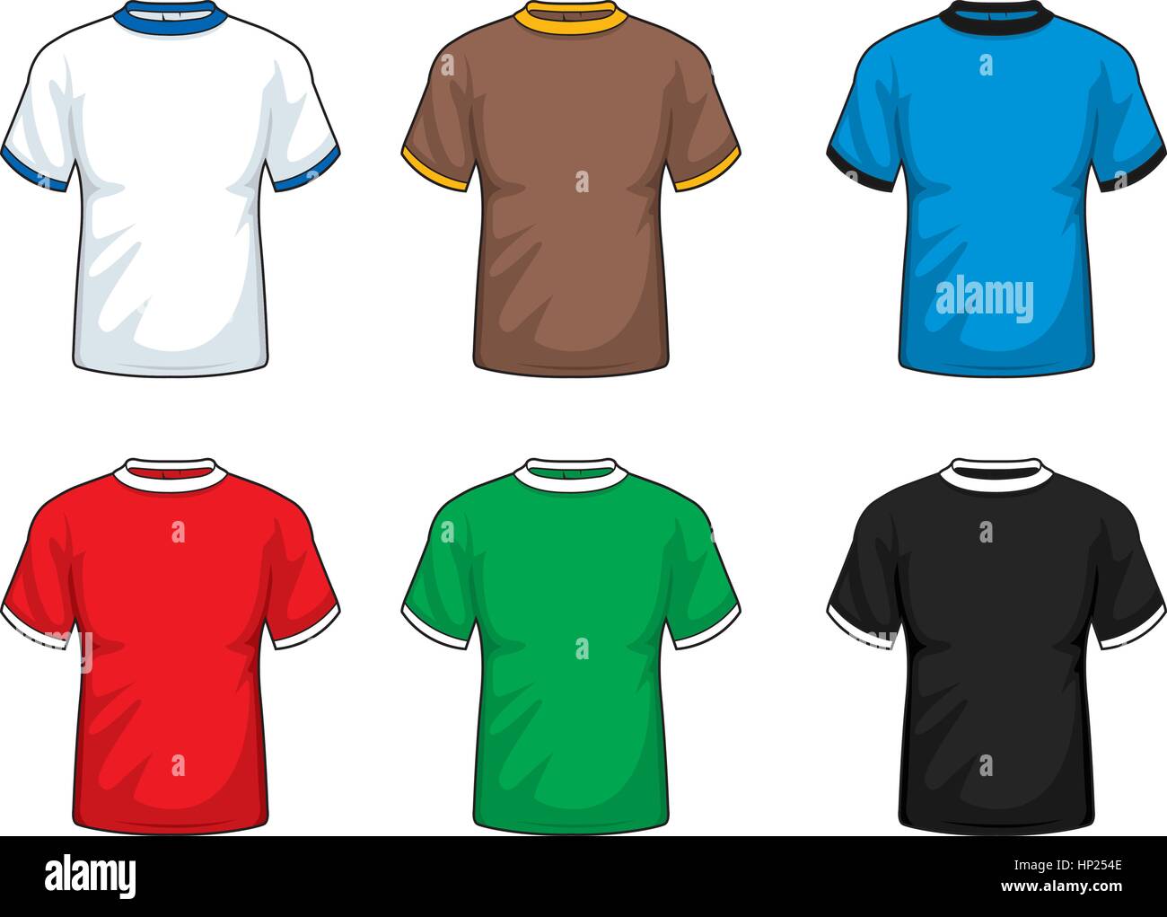 A variety of different colored short sleeve shirts Stock Vector Image ...