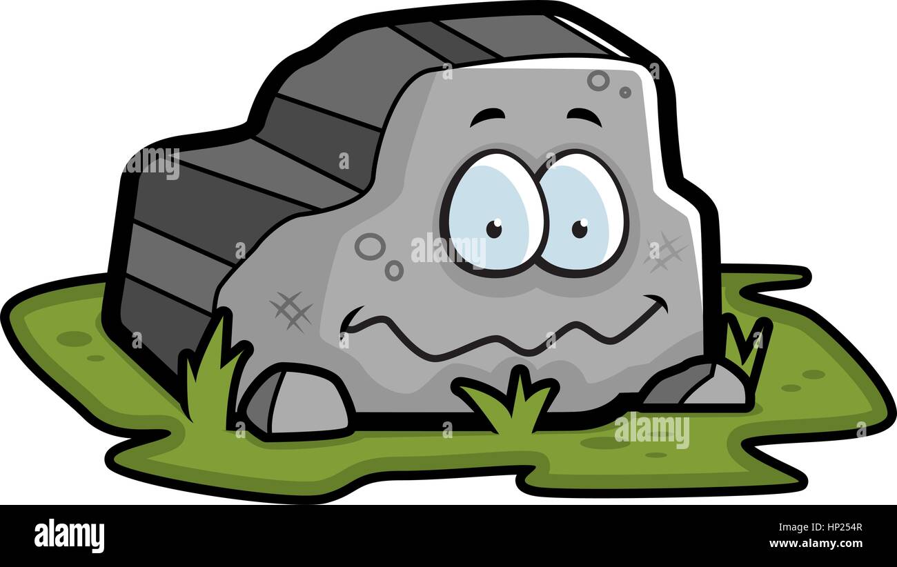 A cartoon gray rock smiling and happy Stock Vector Image & Art - Alamy