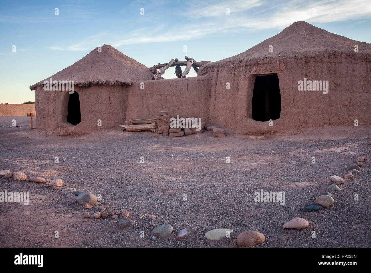 Replica, reconstructed, at the ruins of Tulor, an ancient Atacameños ...