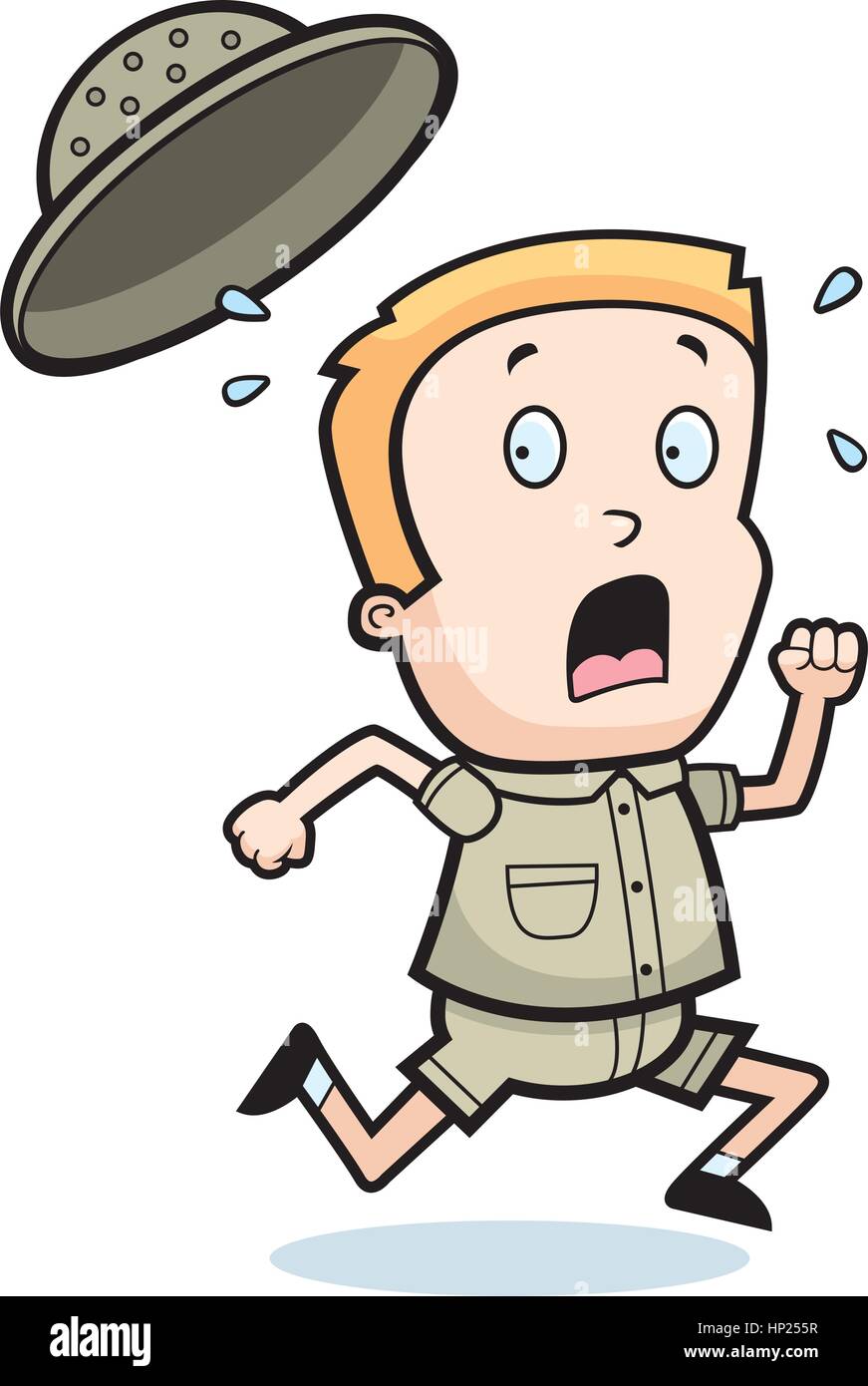 A cartoon child explorer running in fear Stock Vector Image & Art - Alamy