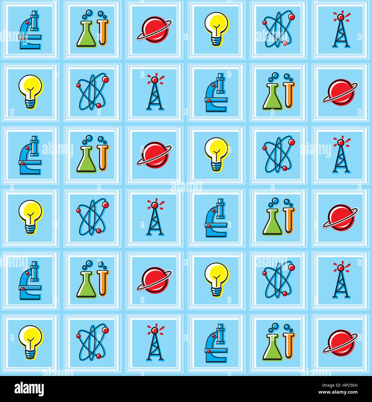 A seamless repeating cartoon pattern with a science theme Stock Vector ...