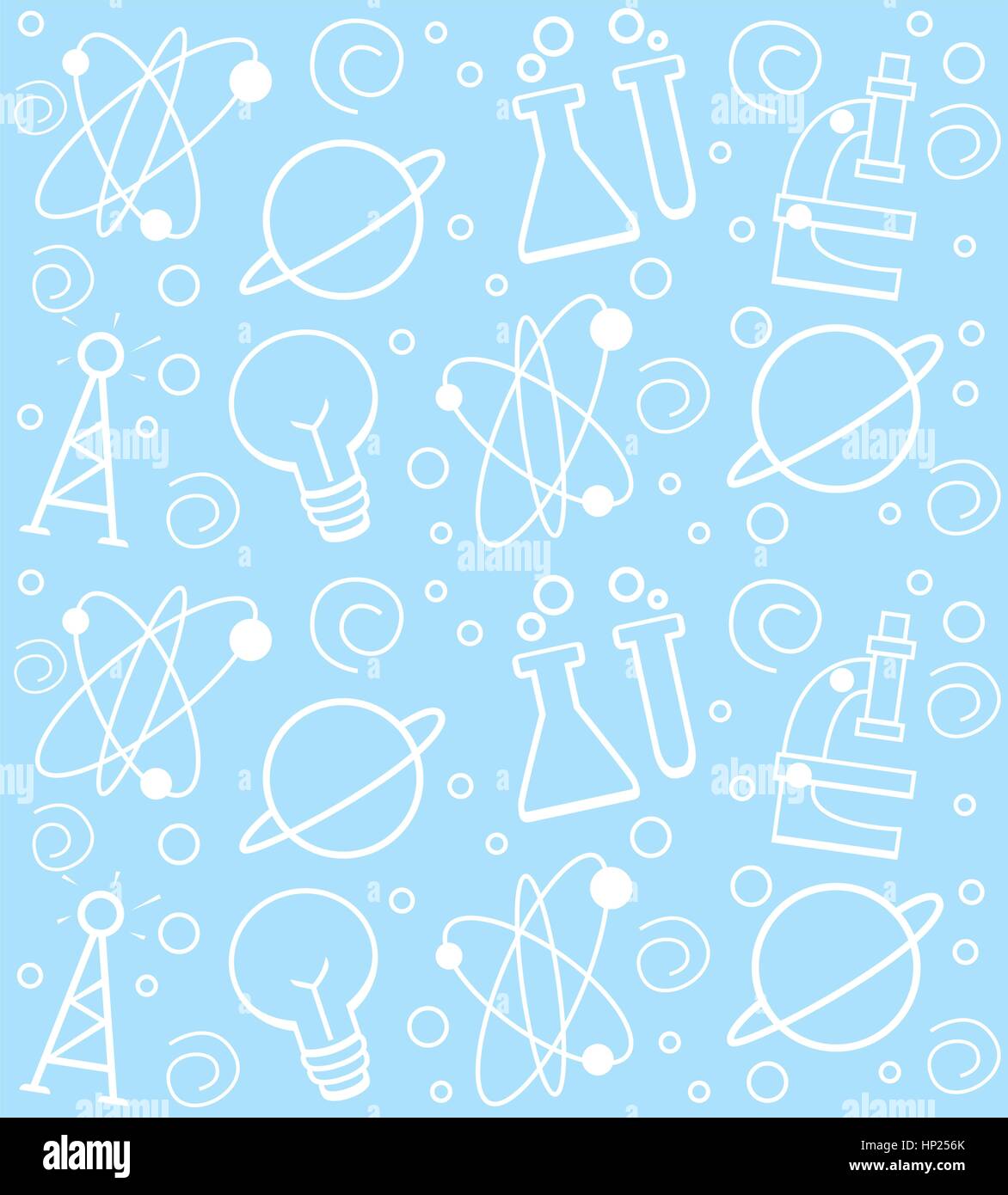A seamless repeating cartoon pattern with a science theme Stock Vector ...