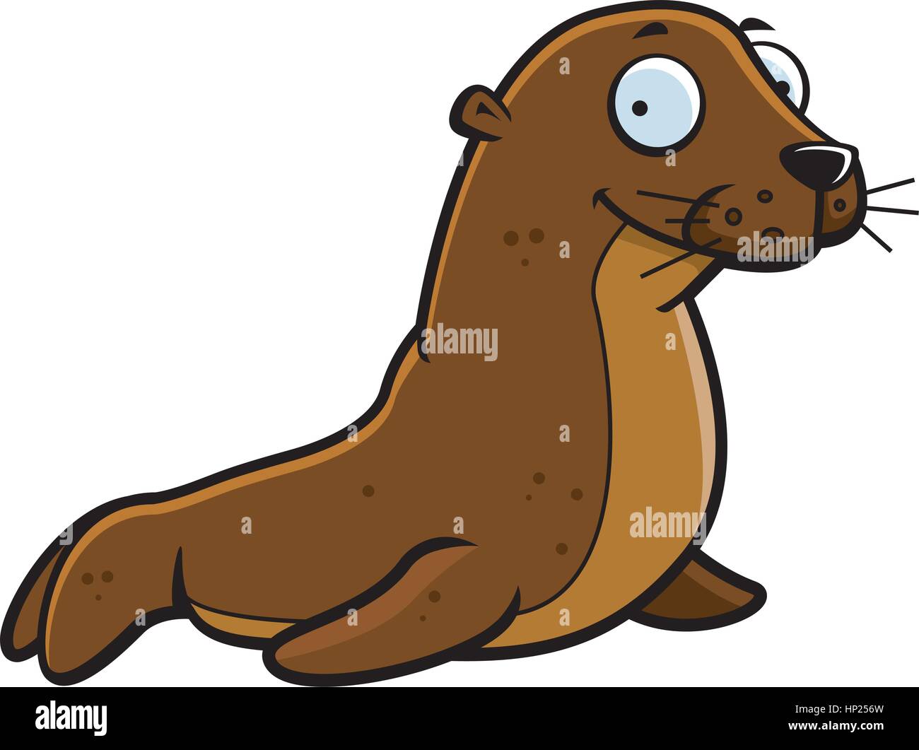 A cartoon brown seal smiling and happy Stock Vector Image & Art - Alamy