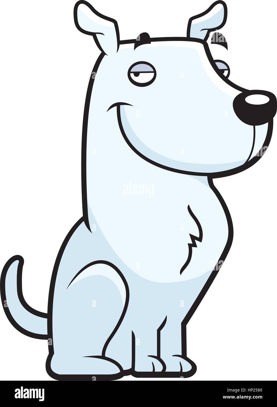 A cartoon white dog happy and smiling Stock Vector Image & Art - Alamy