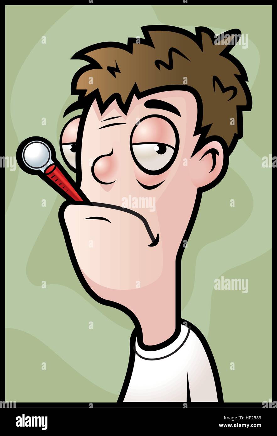 Sick Cartoon Face With Thermometer Sick Cartoon Images | Free Photos,