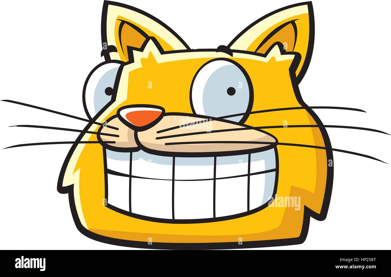 A cartoon cat head smiling and happy Stock Vector Image & Art - Alamy