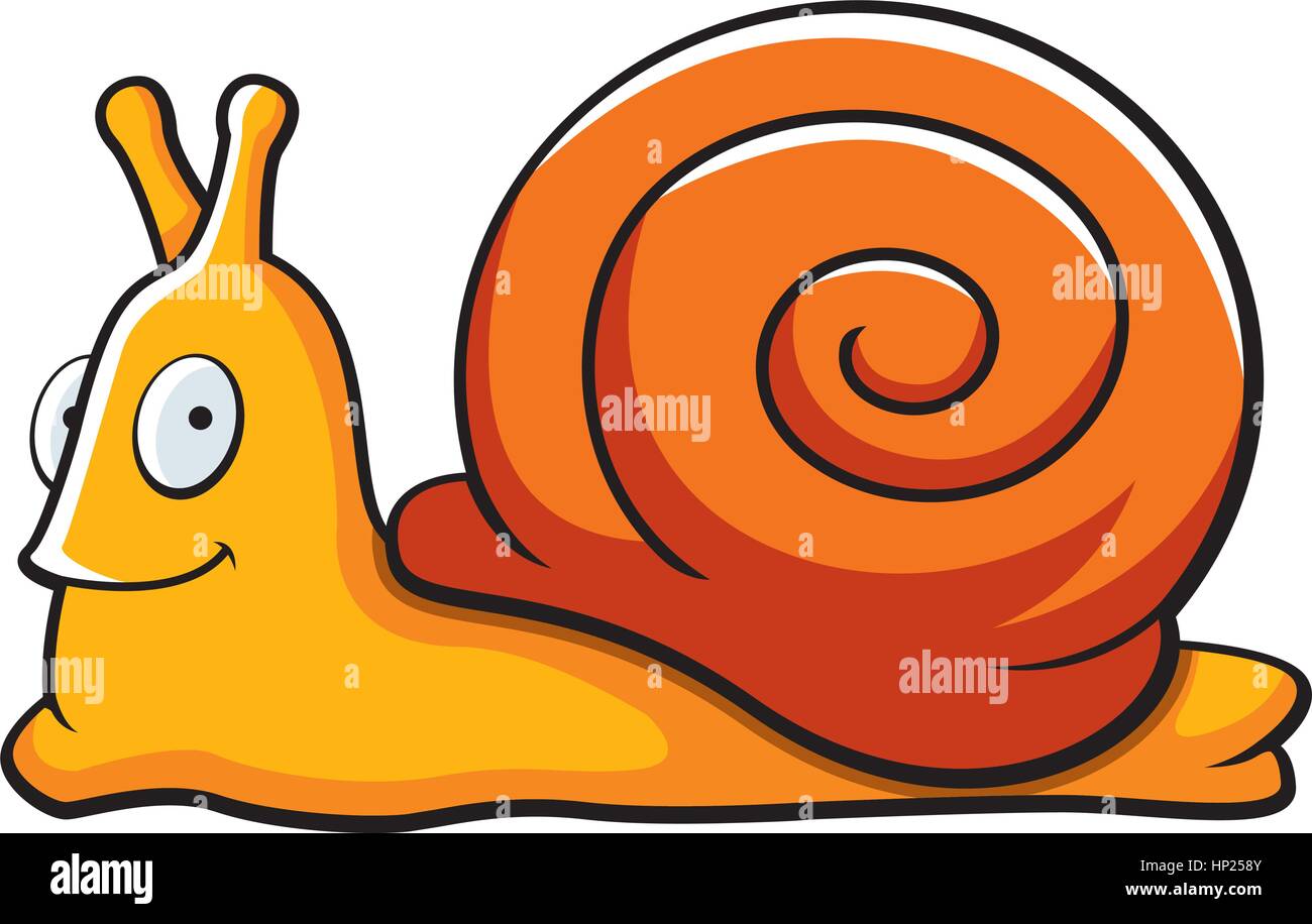 A cartoon orange snail smiling and happy Stock Vector Image & Art - Alamy