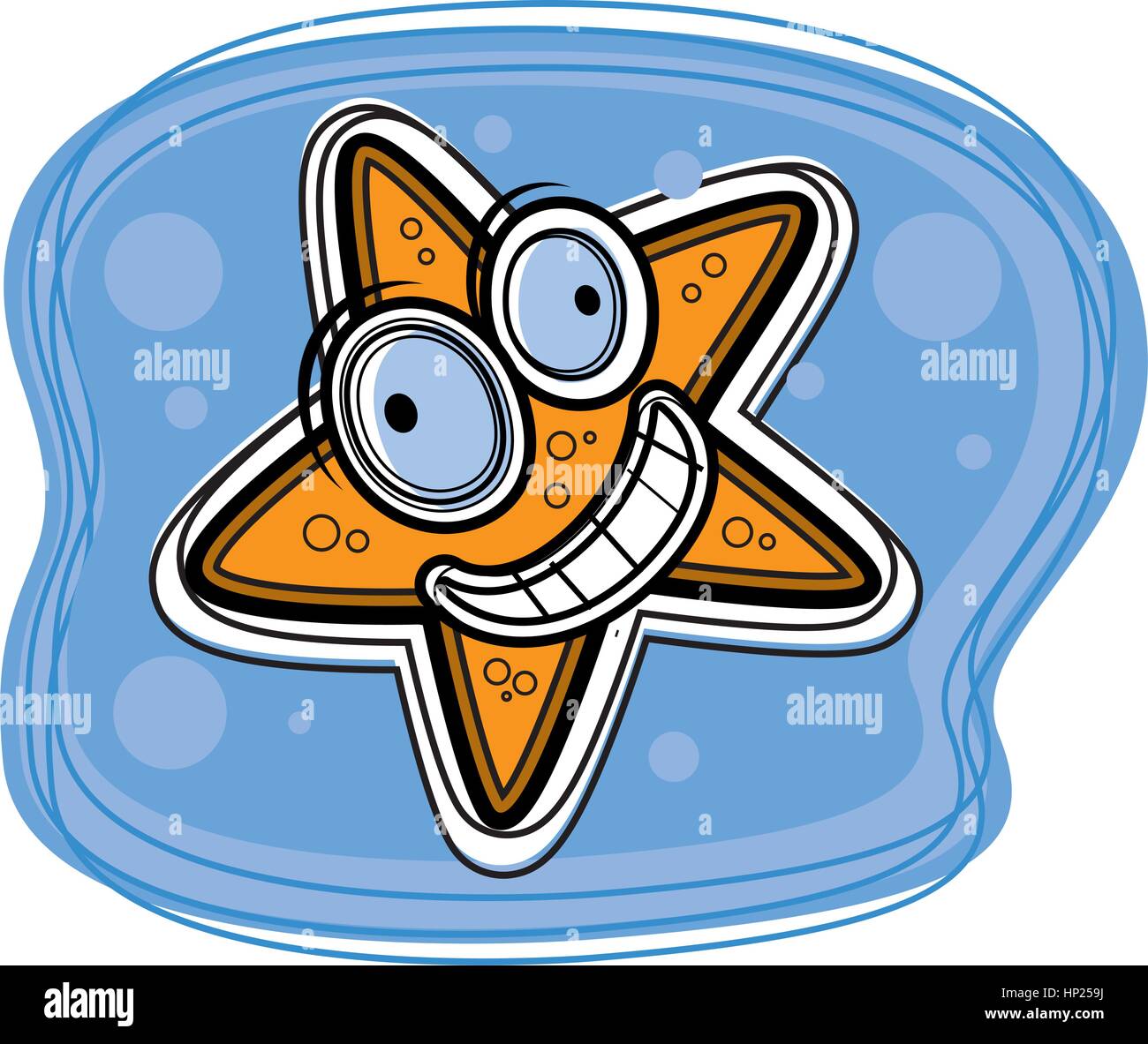 A cartoon orange starfish smiling and happy Stock Vector Image & Art ...