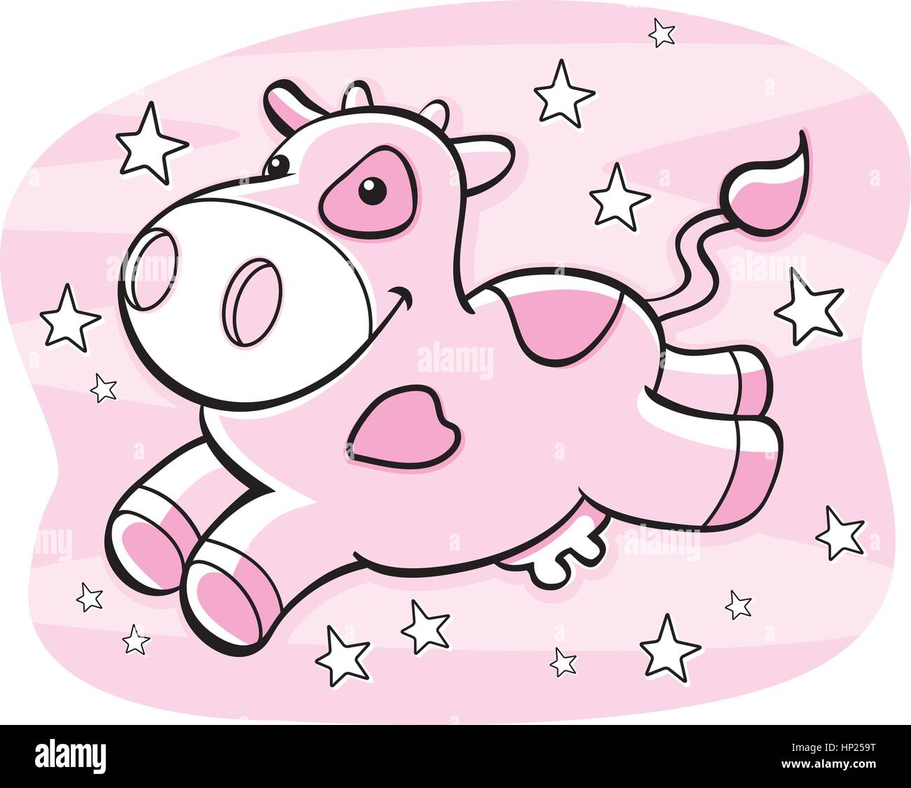A smiling cartoon cow in the Milky Way Stock Vector Image & Art - Alamy