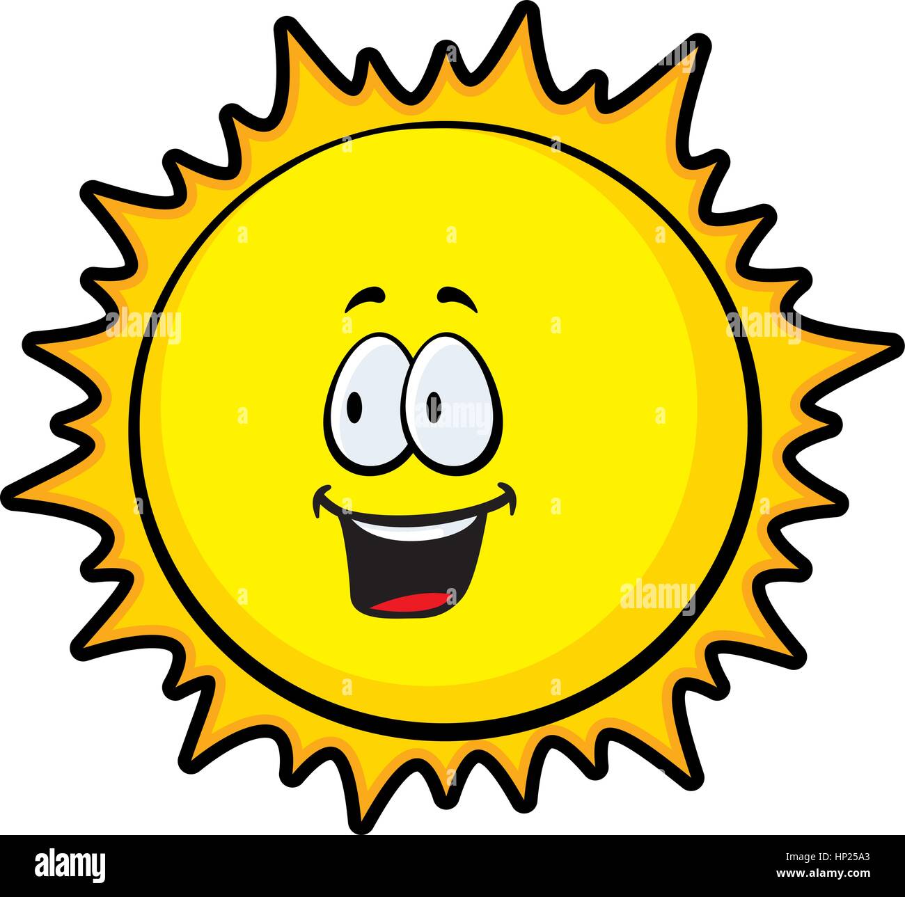 A cartoon yellow sun smiling and happy Stock Vector Image & Art - Alamy