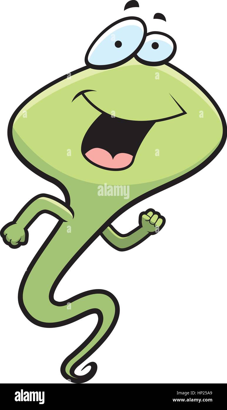 A cartoon green tadpole happy and smiling Stock Vector Image & Art - Alamy