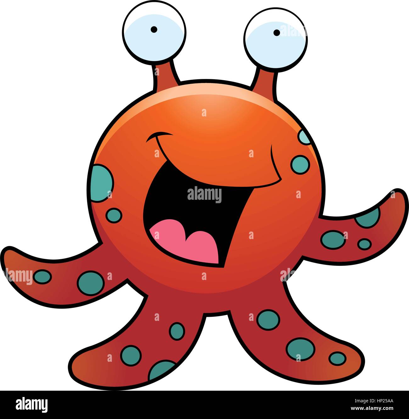 A cartoon red octopus happy and smiling Stock Vector Image & Art - Alamy