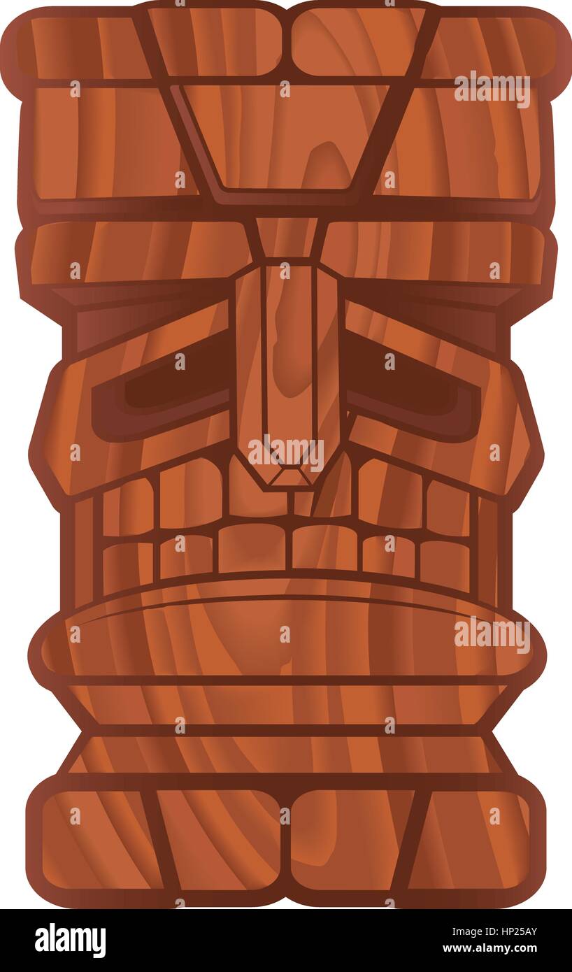 A cartoon tiki with a wooden texture Stock Vector Image & Art - Alamy