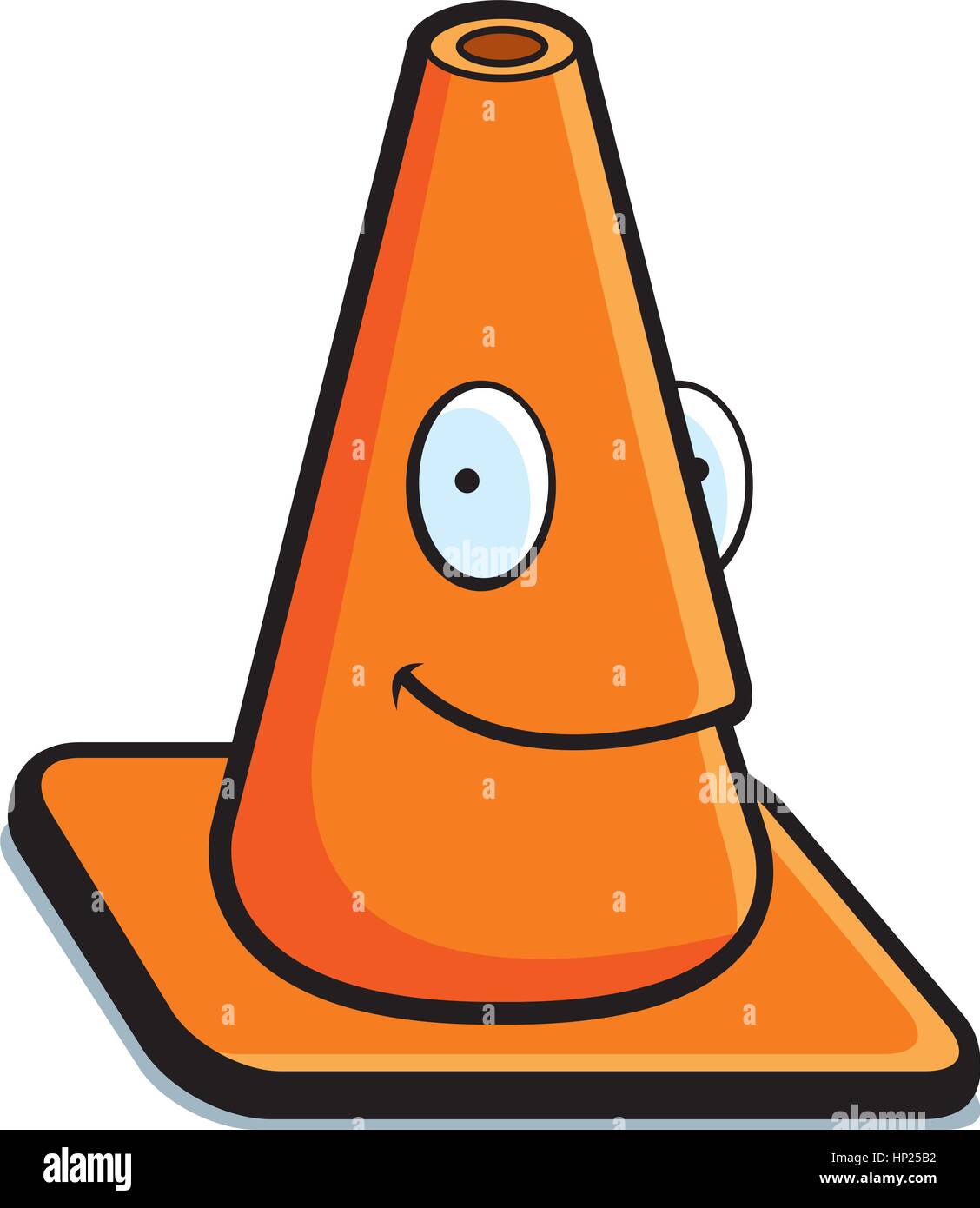 A cartoon orange traffic cone smiling and happy Stock Vector Image ...