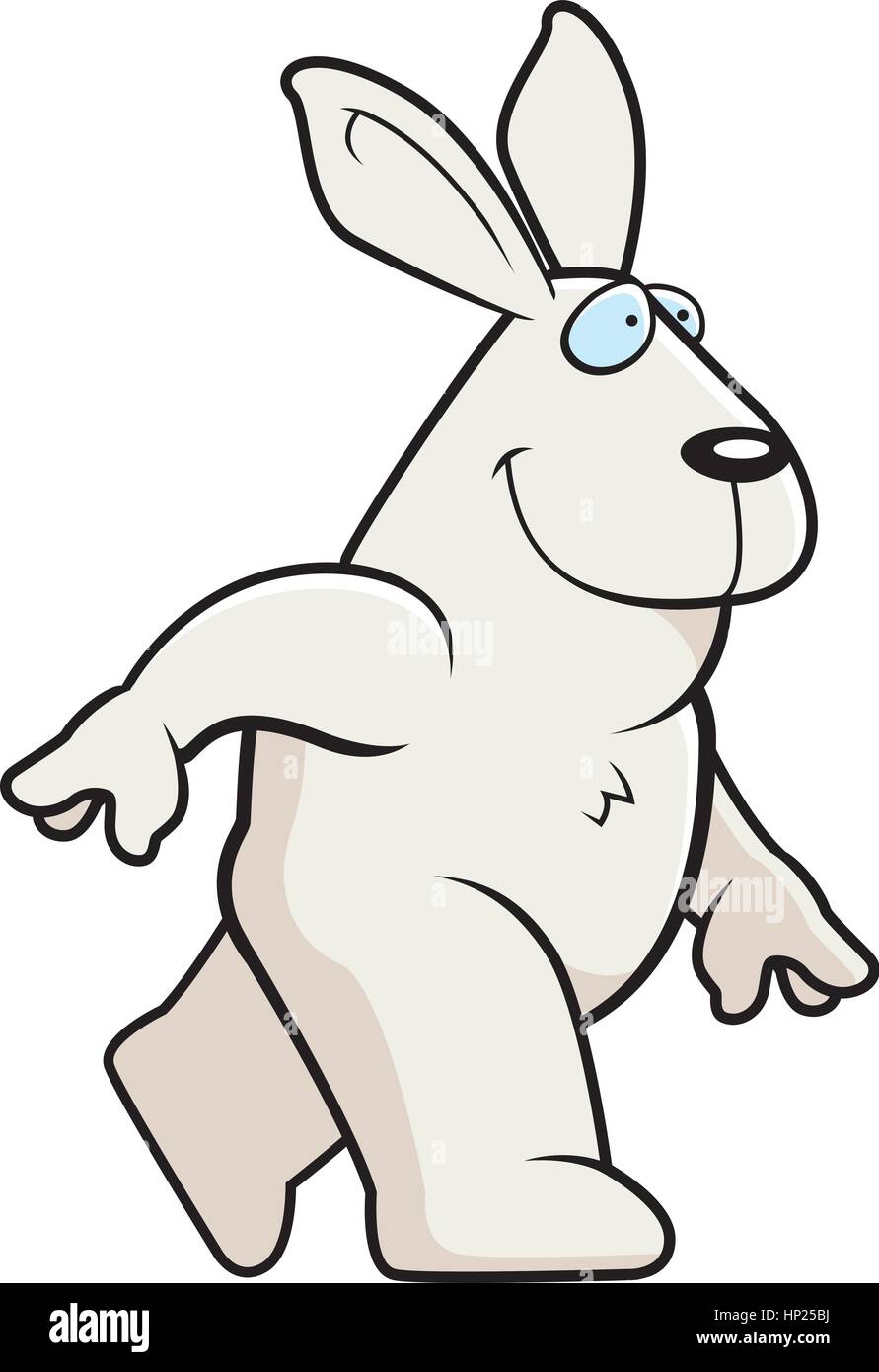 A happy cartoon rabbit walking and smiling Stock Vector Image & Art - Alamy