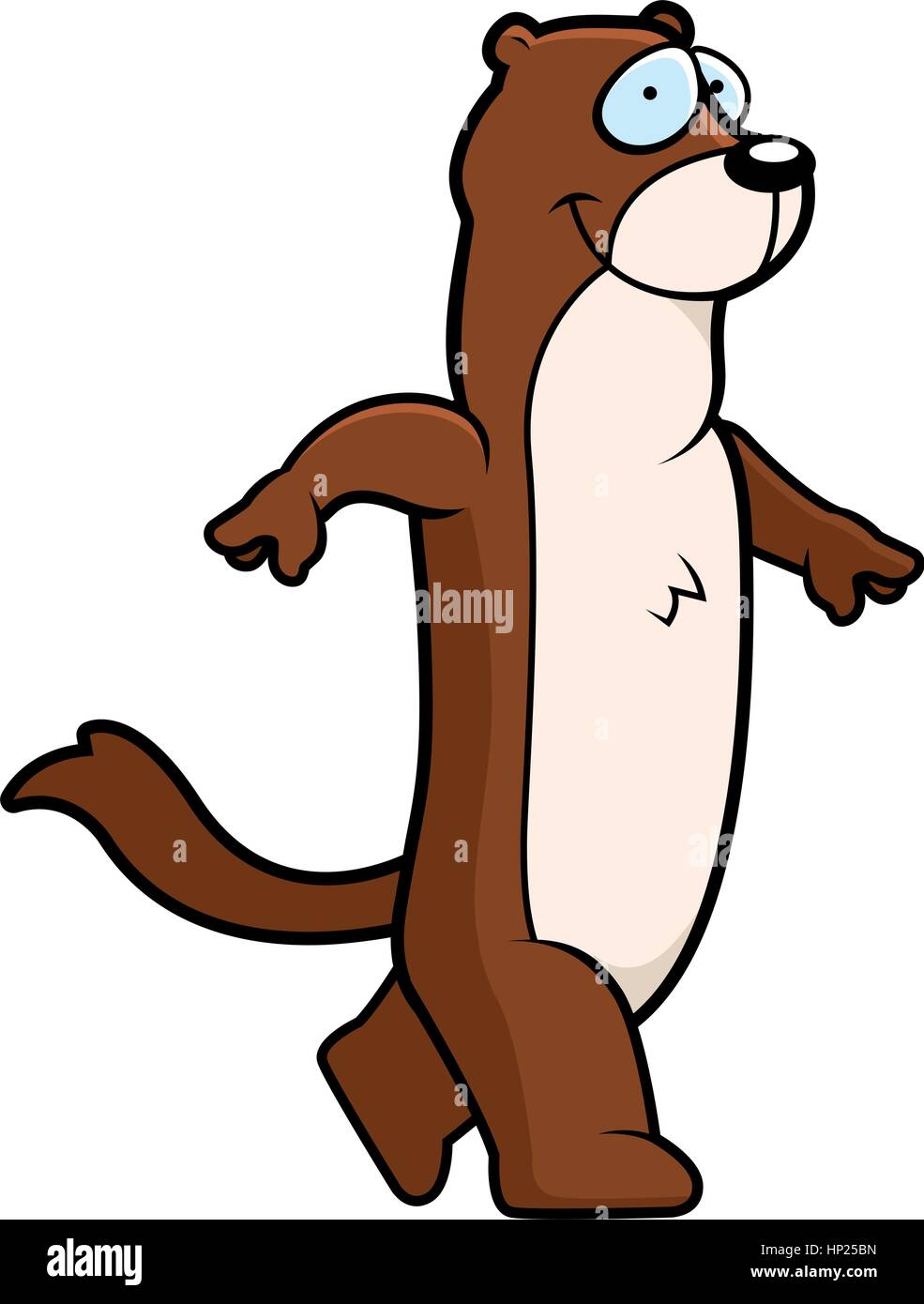 A happy cartoon weasel walking and smiling Stock Vector Image & Art - Alamy