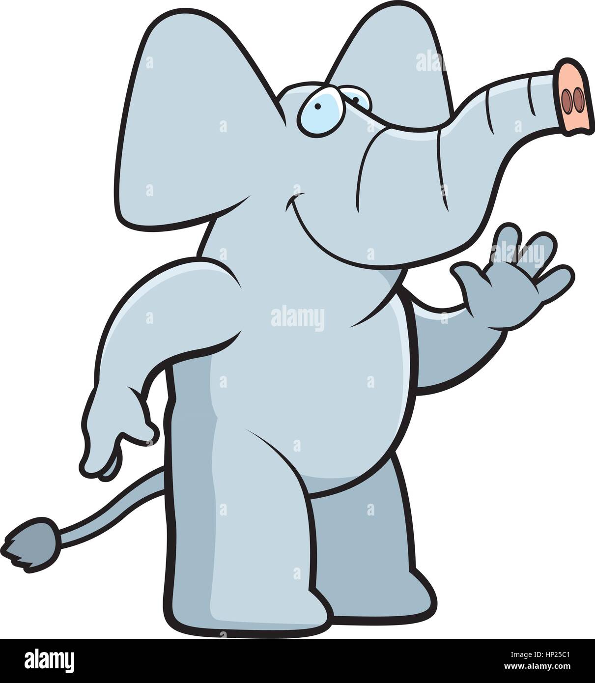 A happy cartoon elephant waving and smiling Stock Vector Image & Art ...