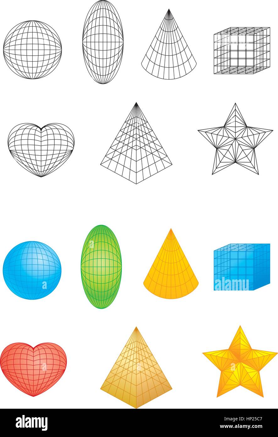 A variety of different colored geometric shapes Stock Vector Image ...