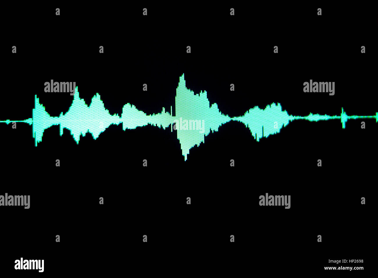 Sound recording studio audio wave on computer screen in professional ...